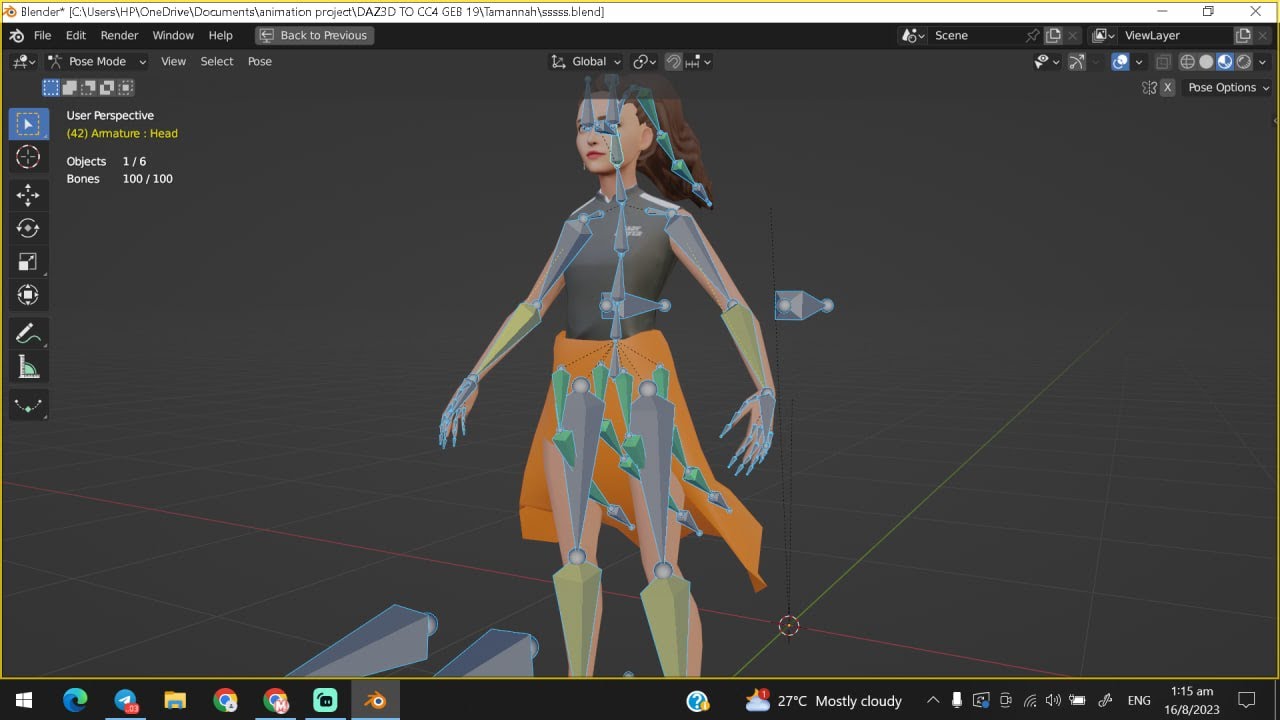 [ NO AUDIO ] Animating a Skirt without cloth sim | Line art test ...
