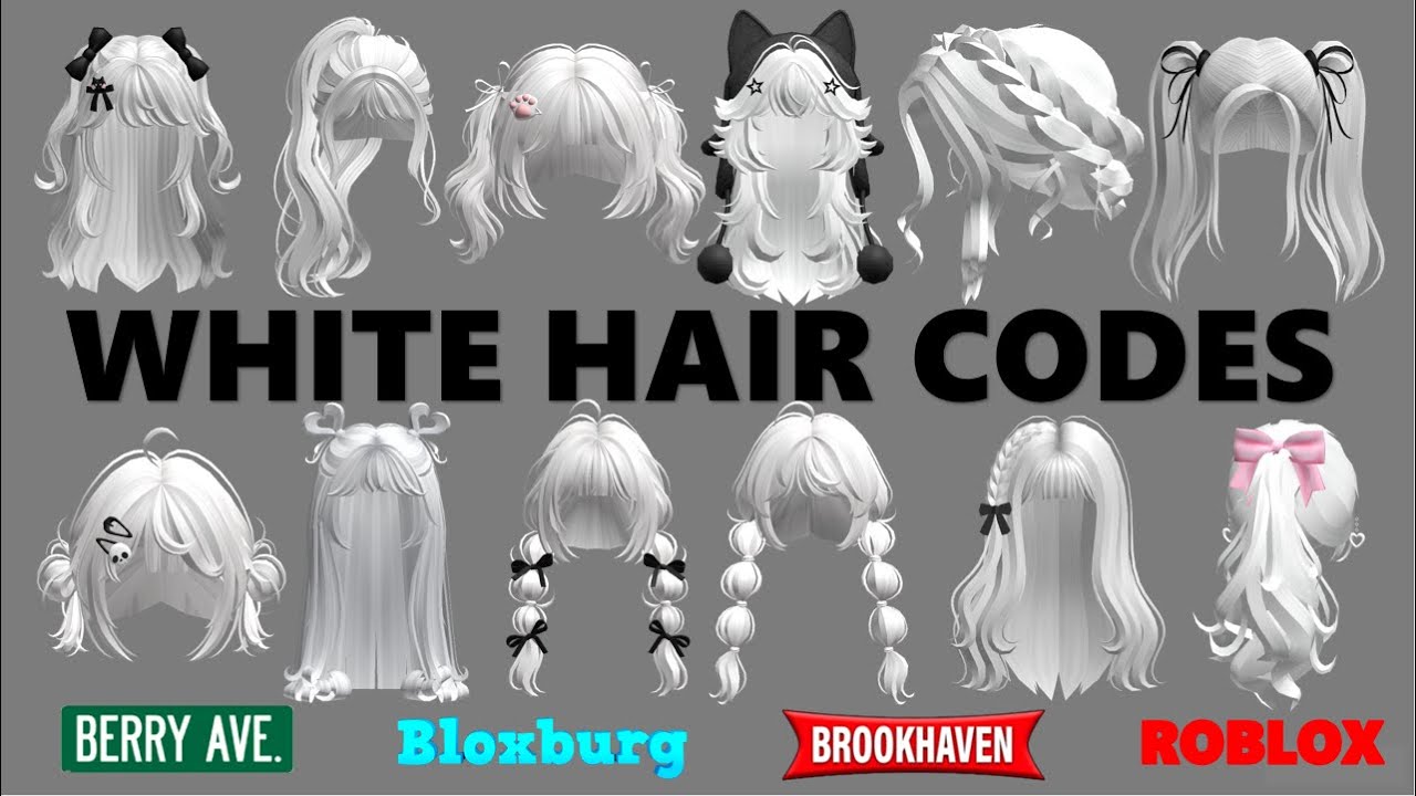 WHITE HAIR CODES & LINKS FOR GIRLS [] Brookhaven, Bloxburg, Berry ...