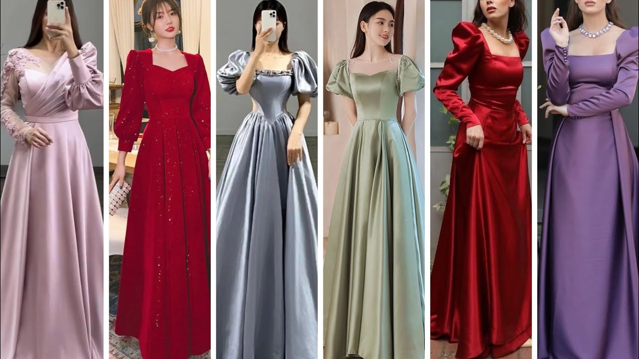 New Stylish Long Maxi With Puff Sleeve Designs/ Long Frock Designs ...