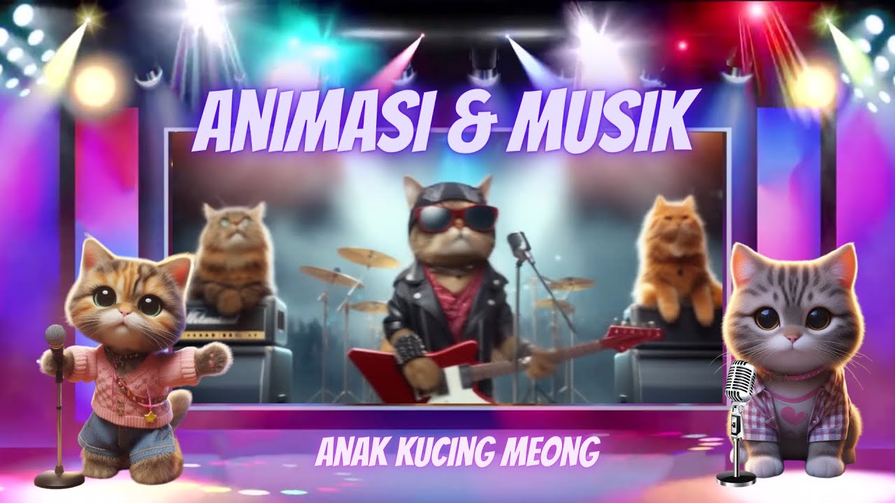 animasi kucing lucu, KUCING KONSER nyanyi ANAK KUCING MEONG MEONG - YouTube
