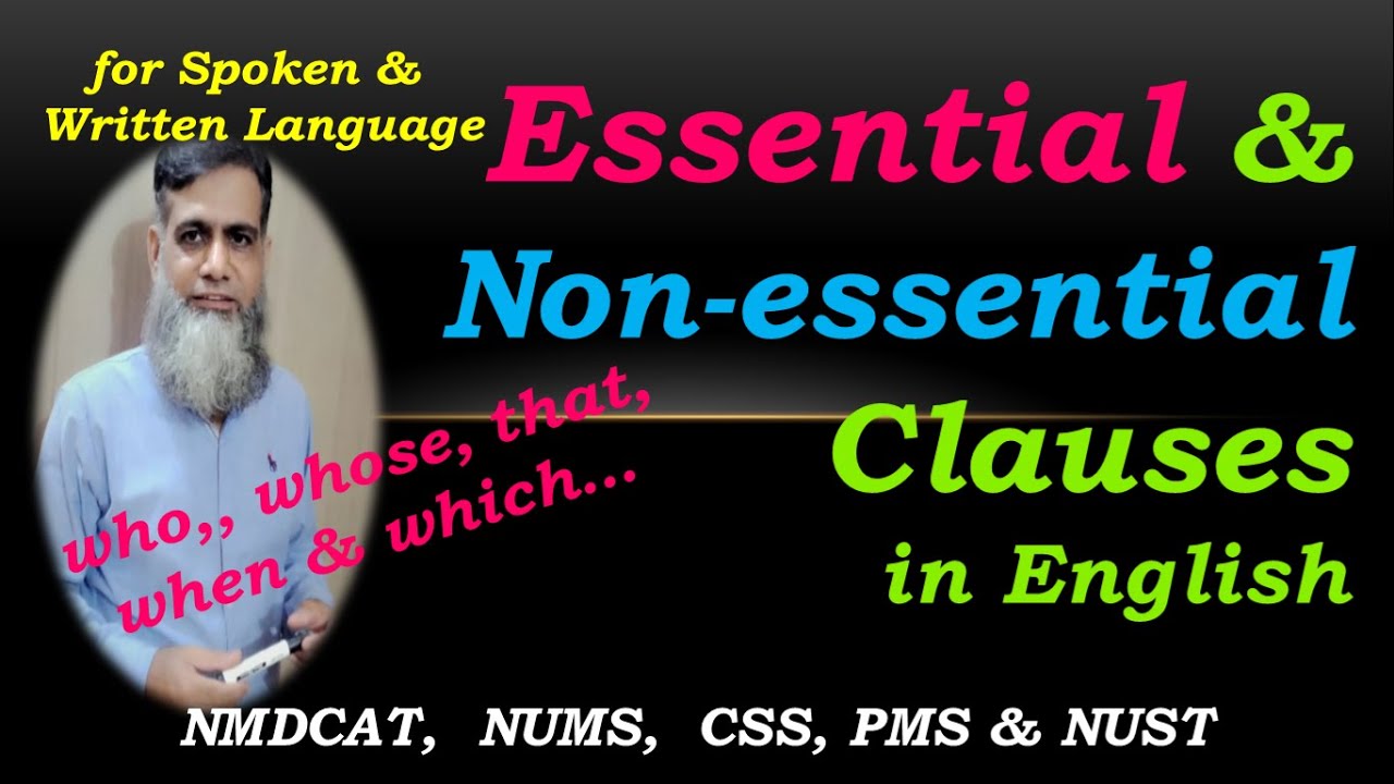 Choose the correct option- Essential & Non-essential Clauses- in ...