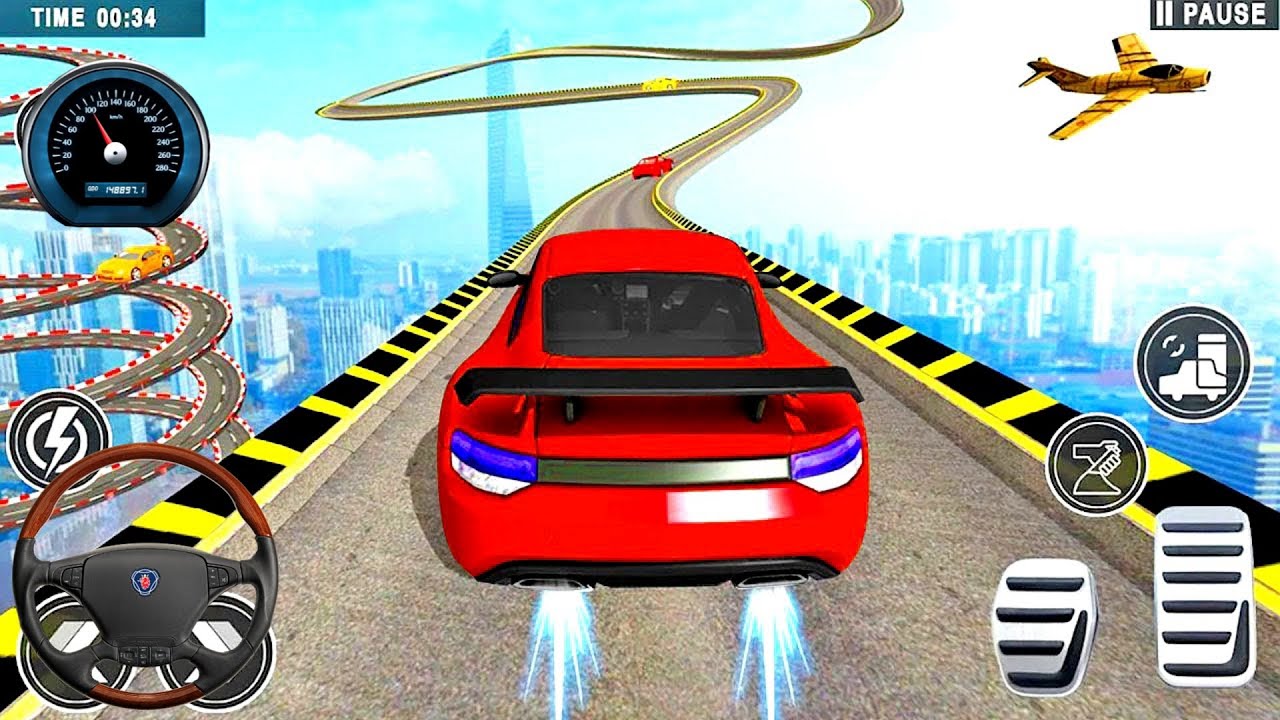 Crazy car stunt car race 3d-Mega ramp Super Car Stunts Racing Car Games ...