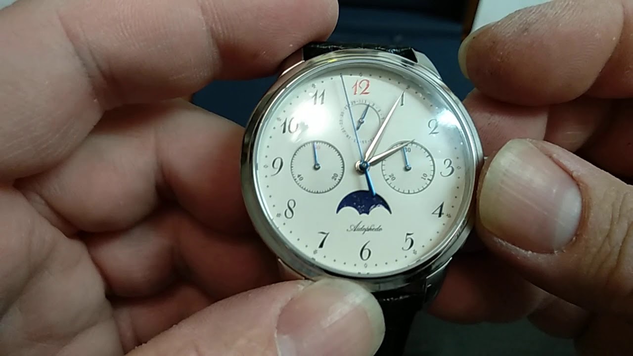 AIDOPHEDO SEAGULL ST1908 MECHANICAL MOVEMENT CHRONOGRAPH & MOONPHASE ...