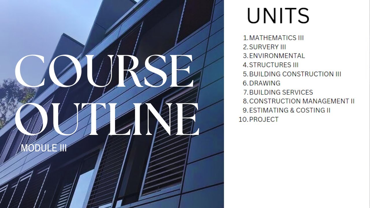 DIPLOMA IN ARCHITECTURE COURSE OUTLINE | MODULE THREE - YouTube