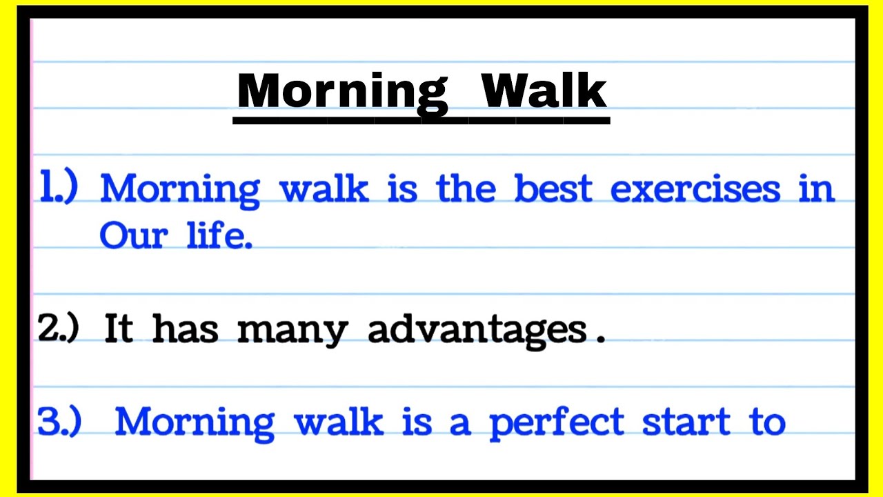 Morning walk essay in English 10 lines | Essay on morning walk | 10 ...