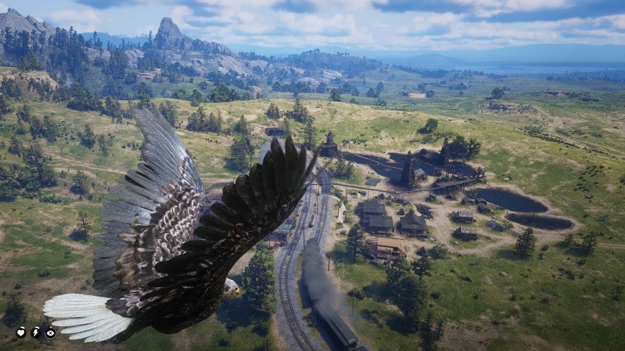 Flying through the Oil Factory Playing as EAGLE in Red dead Redemption ...