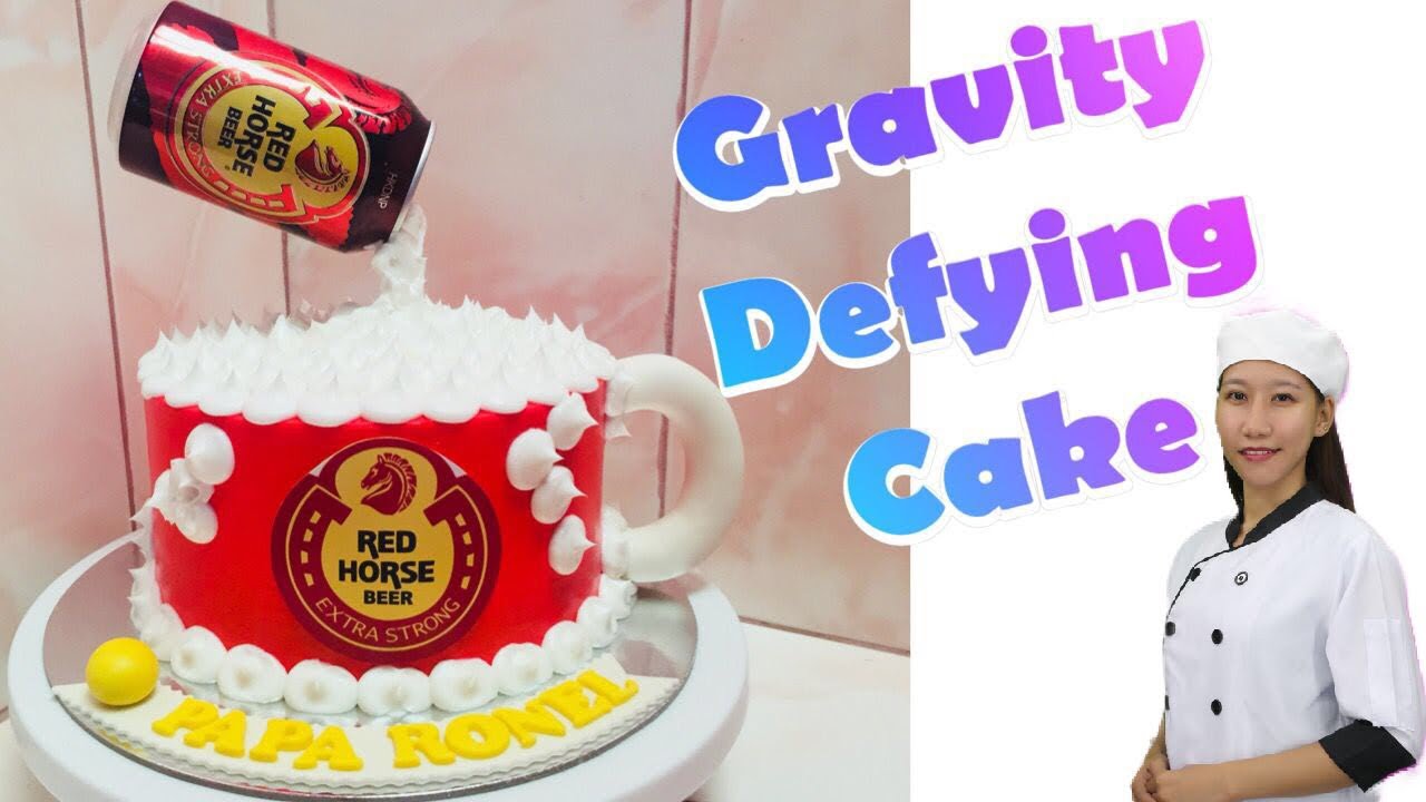 How to make gravity defying cake | beer cake - YouTube