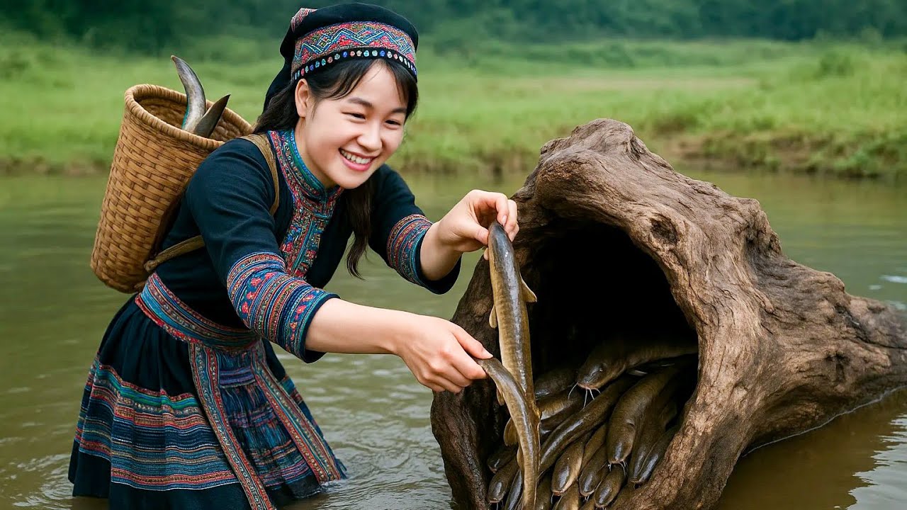 How To Harvest Wild Loaches By Hand In A Flooded Rice Field | Farm Life ...