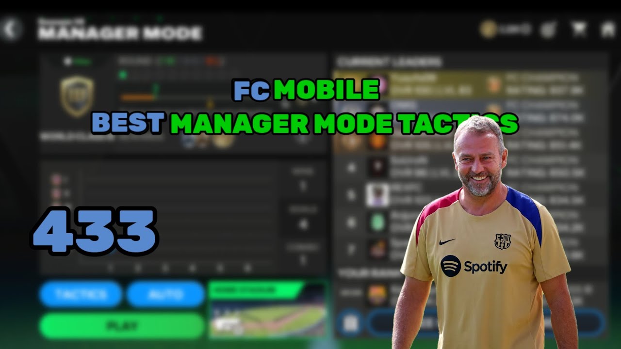 433 BEST TACTICS FOR MANAGER MODE | EAFC 25 MOBILE - YouTube