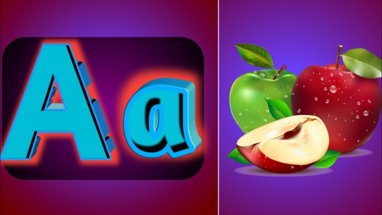 A for apple B for ball C for cat, ABCD fonic song, English alfabet, a ...