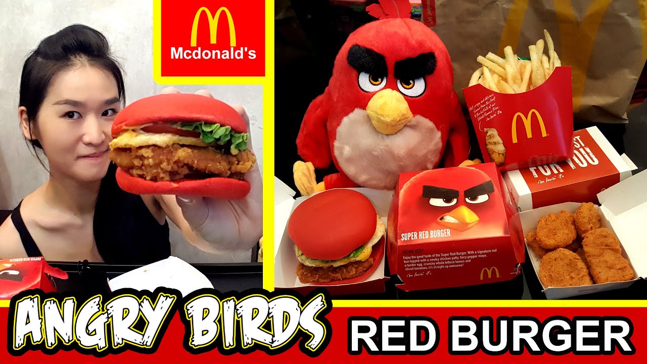 MCDONALD'S ANGRY BIRDS BURGER (Eating Show - Mukbang) Peggie Eats ...