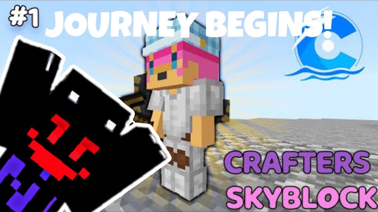 THE JOURNEY BEGINS!! | Crafters MC skyblock part 1 | hypixel bedrock ...
