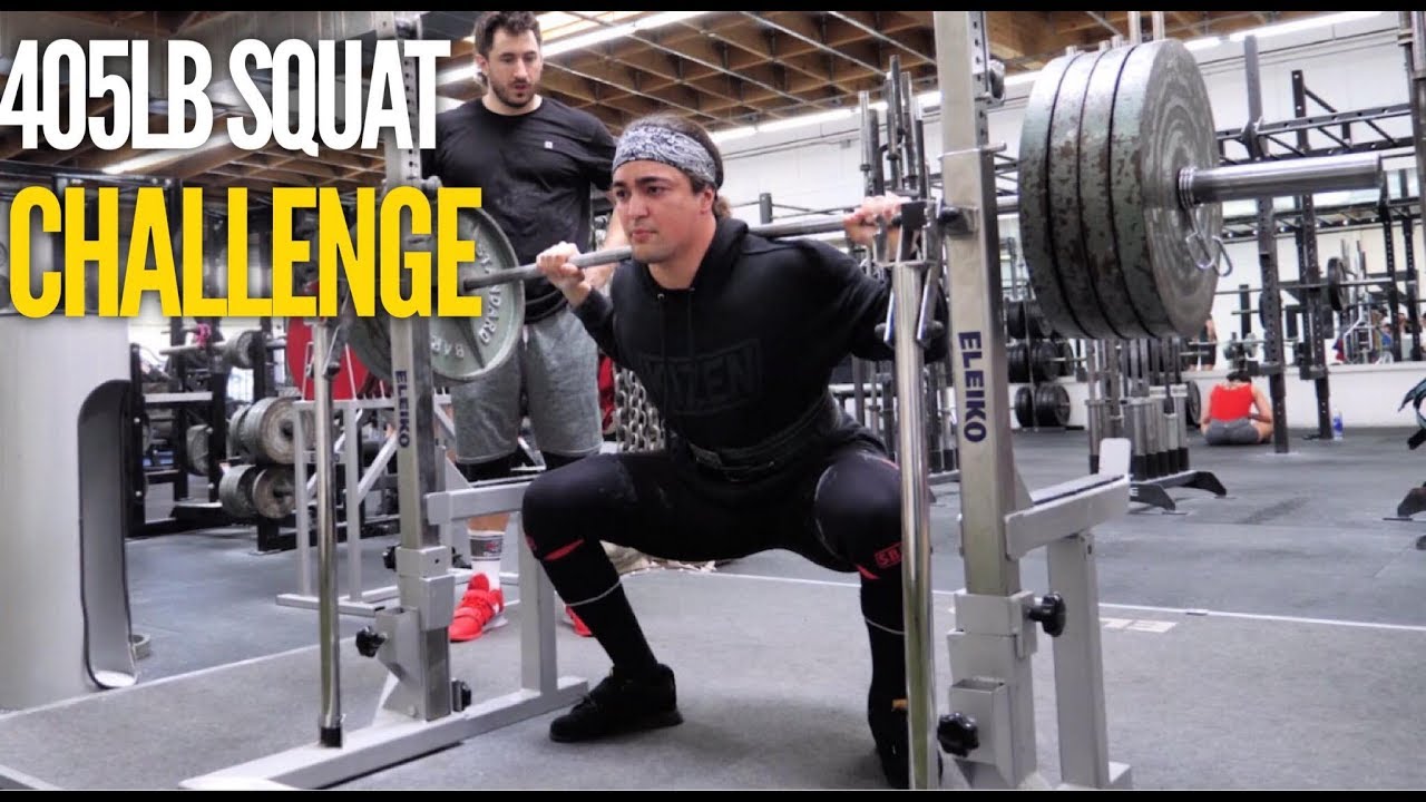405lb FOR MAX REPS (Squat Challenge) Ft. Bart Kwan & Silent Mike - YouTube