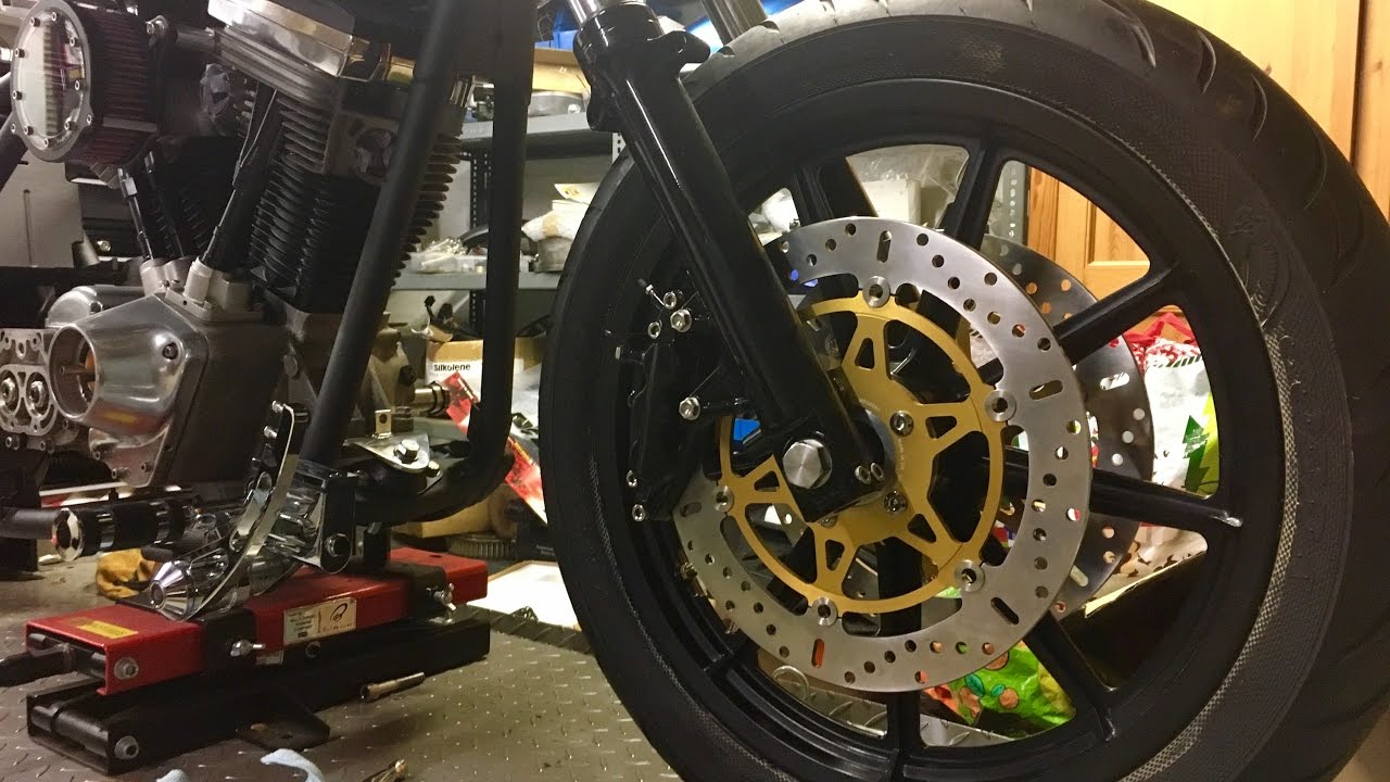 Harley FXR Custom Build... Ep 3. Front end upgrade. - YouTube