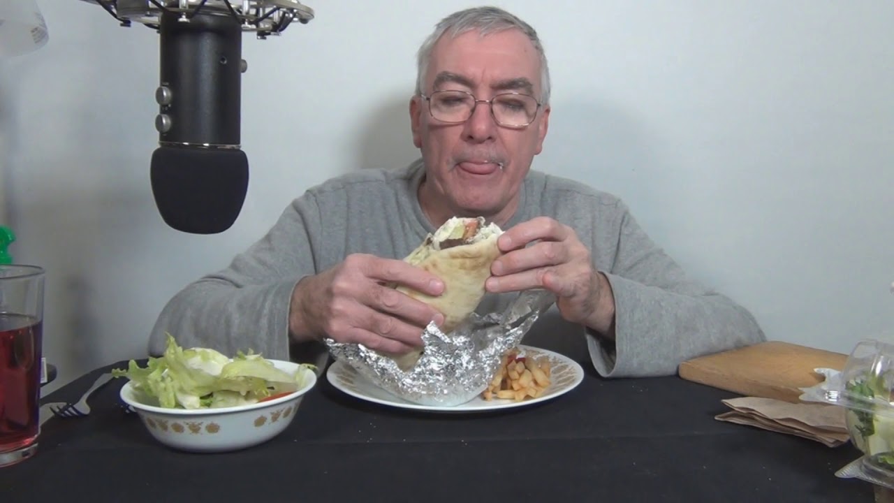ASMR Eating another Gyro Plate Dinner Whispering - YouTube