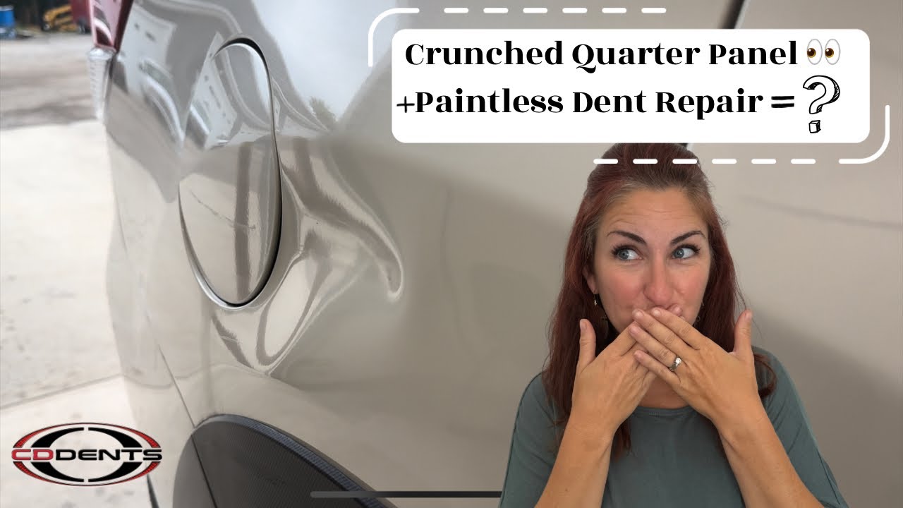 Crunched Quarter Panel Damage | Working Around the Gas Door Area - YouTube