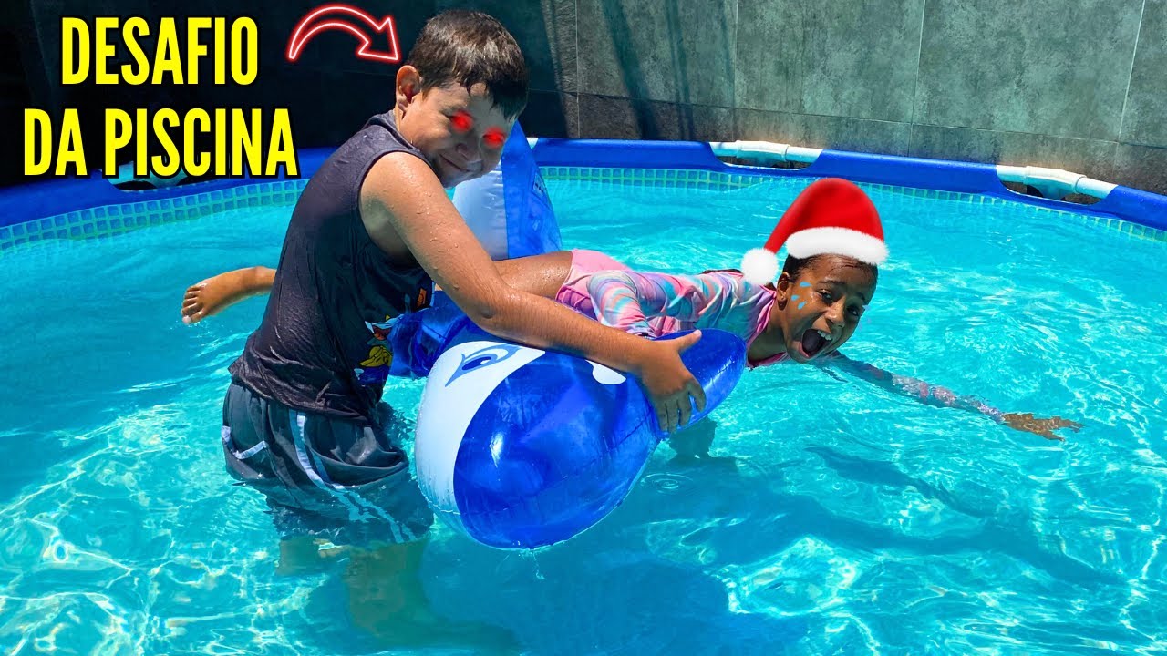 DESAFIO DA PISCINA - QUEM FICAR MAIS TEMPO NA BOIA NA PISCINA, VENCE ...