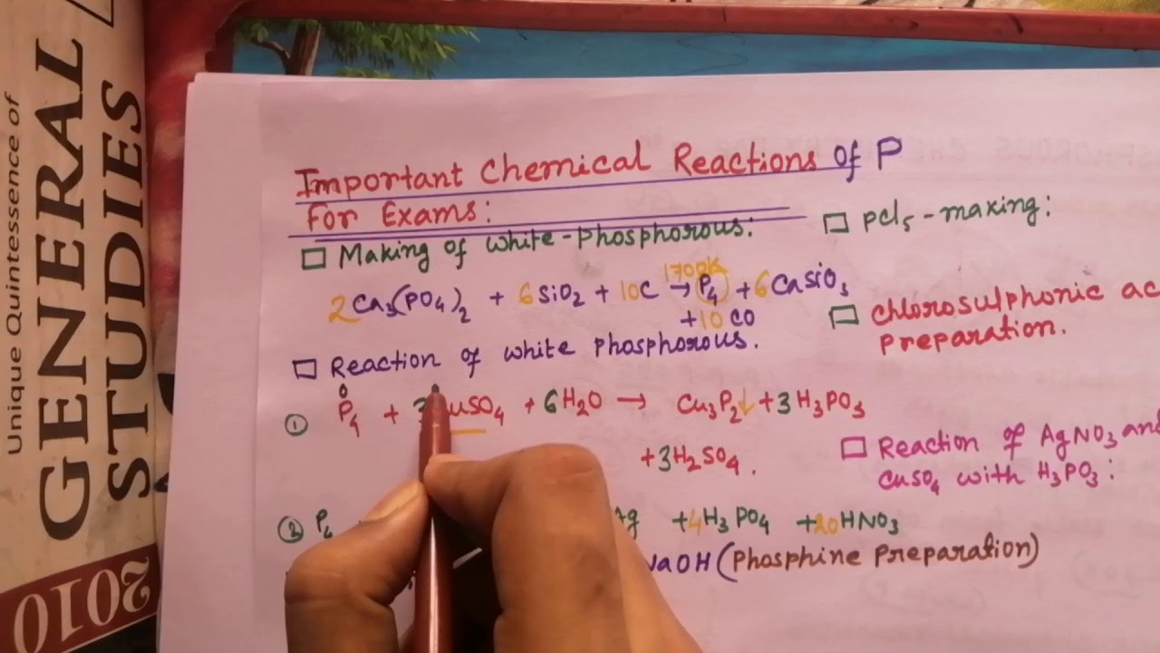 P-Block element|| Phosphorus Chemistry|| Important Chemical Reactions ...
