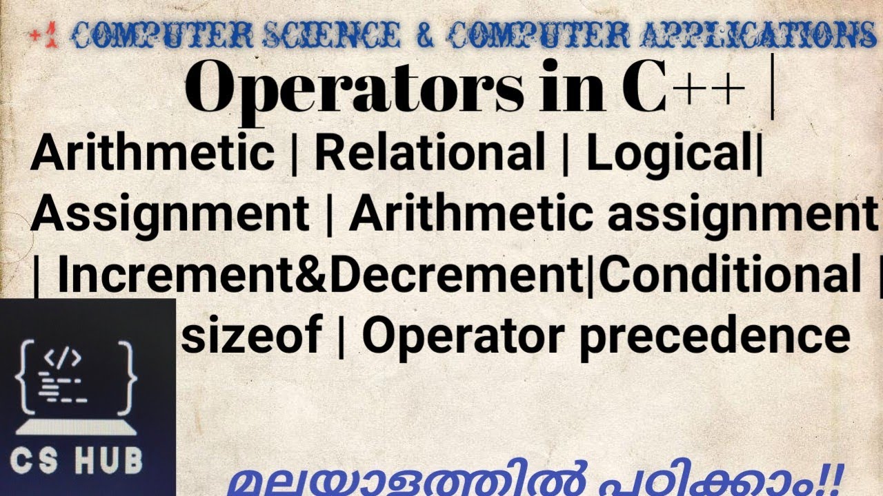 Operators In Carithmetic Relational Logicalincrementanddecrement Operator Precedence