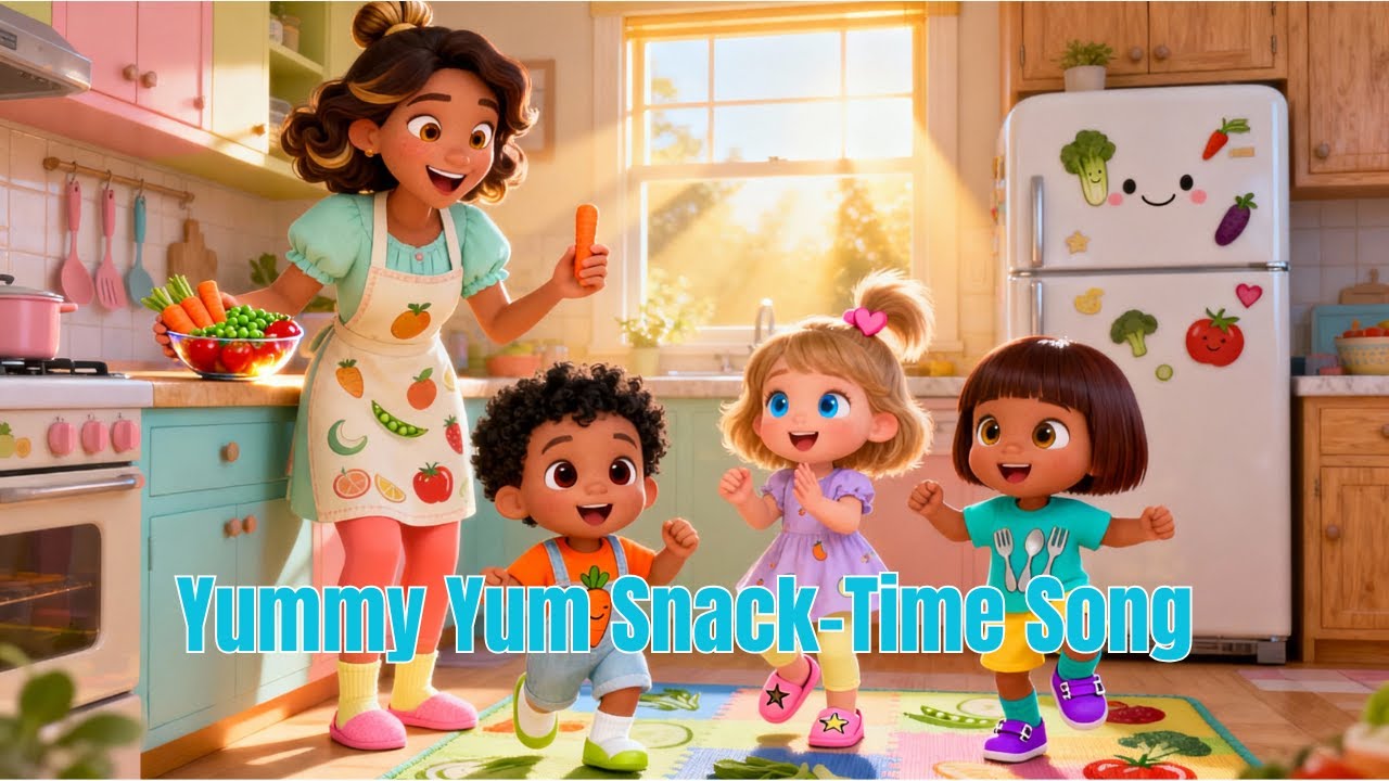 Yummy Yum Snack-Time Song | Fun Toddler Dance & Learning | 3D Kids ...