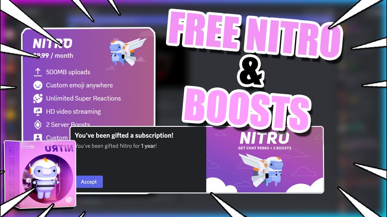 GIVING AWAY FREE DISCORD NITRO & SERVER BOOSTS (48HOURS) - YouTube