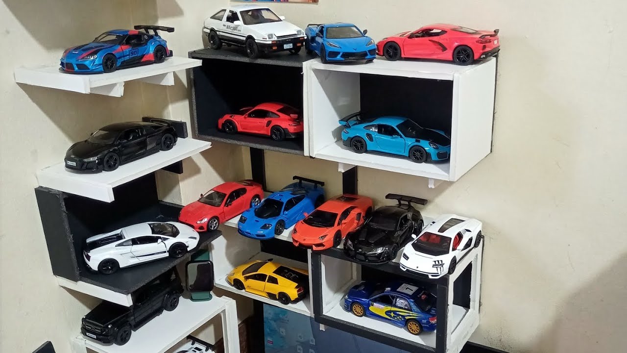 Small toy super car Collection with Diy wall shelves - YouTube