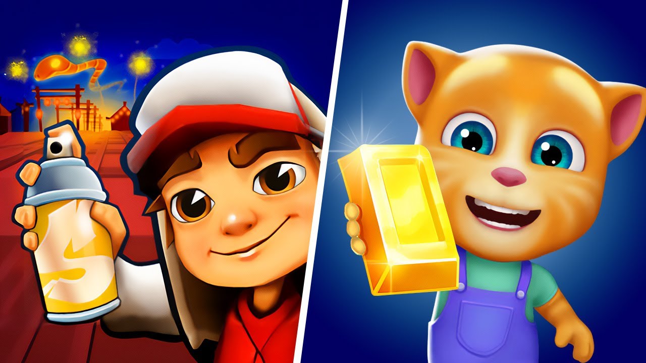 Talking Tom Gold Run VS Subway Surfers, Subway Surfers New Update ...