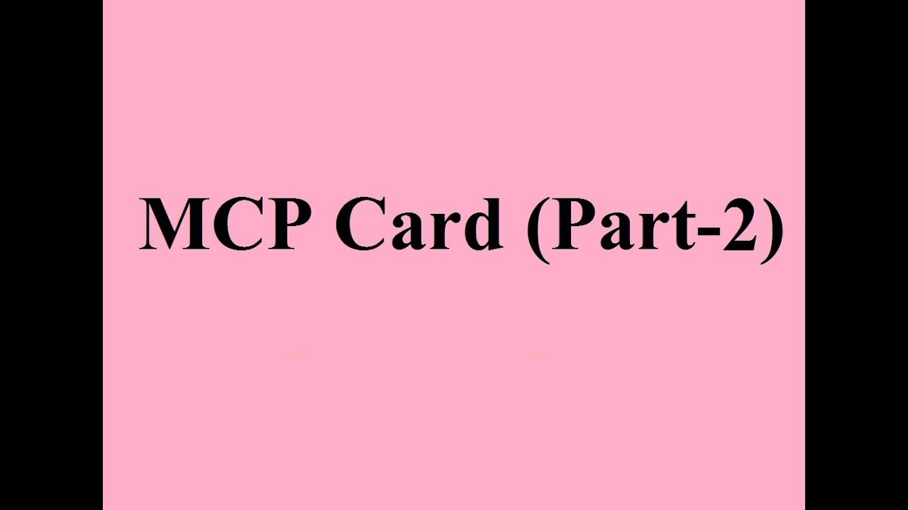 MCP Card Part-2 - YouTube