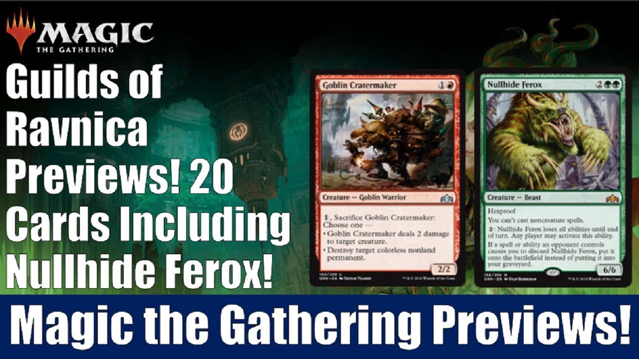 MTG Guilds of Ravnica Previews: 20 Cards Including Nullhide Ferox - YouTube