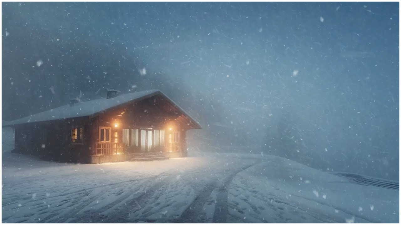 Heavy Winter Storm & Frosty Wind Sound for Sleeping┇Cold Ambience ...