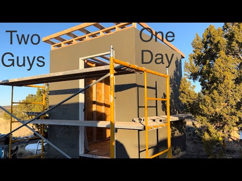 Off Grid Shower Shed - Stucco Exterior w/Brother (7) - YouTube