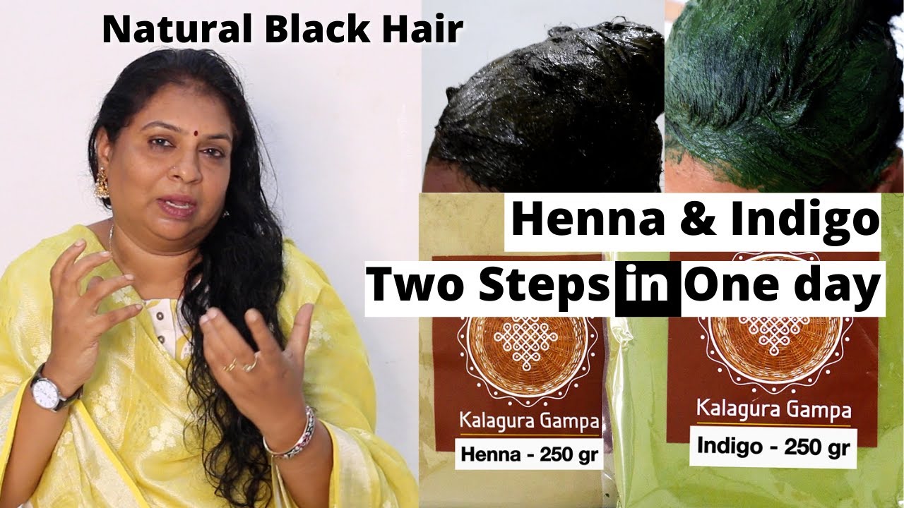 Henna & Indigo two step process in one day/ఒకే రోజు హెన్న&ఇండిగో ఇలా ...