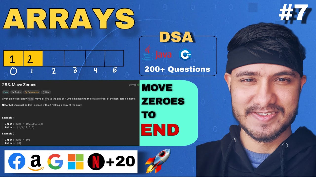 LeetCode 283: Move Zeroes | Java & C++ Solutions Explained | Easiest Explanation | Hindi - YouTube