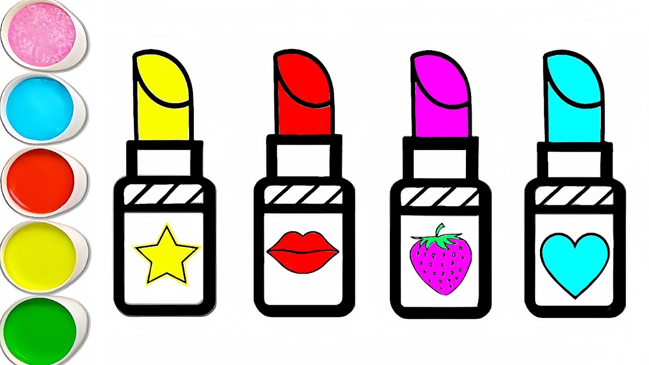 How To Draw Cute Lipstick Easy💄Cómo Dibujar un Lápiz Labial Fácil y ...