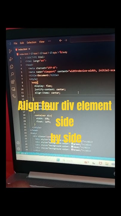 align division element in html side by side using float property - YouTube