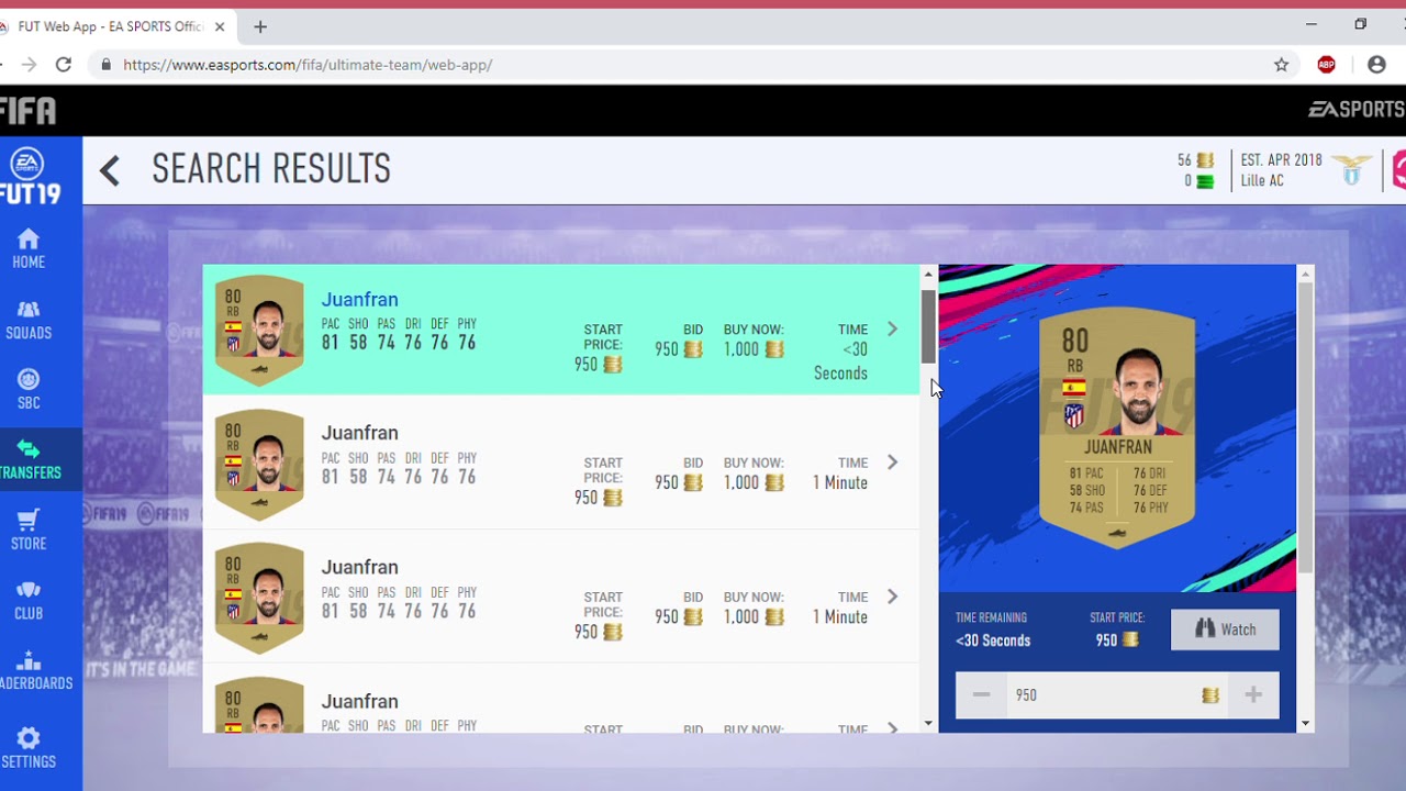 FUT Web App EA SPORTS Official Site Google Chrome 24 09 2018 18 51 52 ...