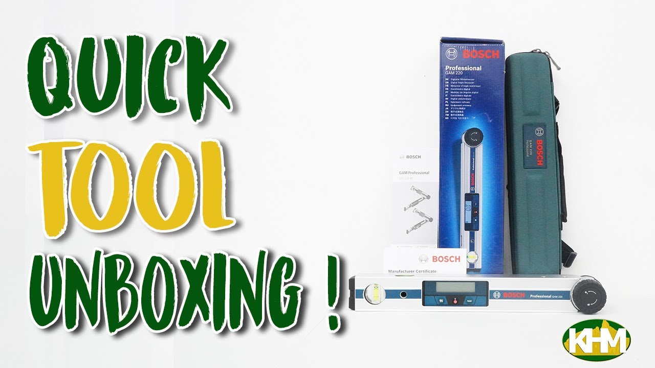 Quick Unboxing Bosch GAM 220 Digital Angle Finder 0 220° 40cm - YouTube