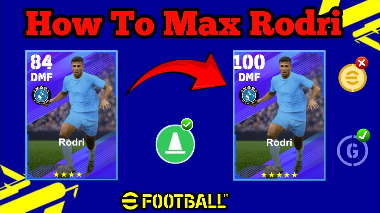 Standard Rodri Max Level Training Tutorial eFootball 2024 || How To Train Rodri In efootball ...
