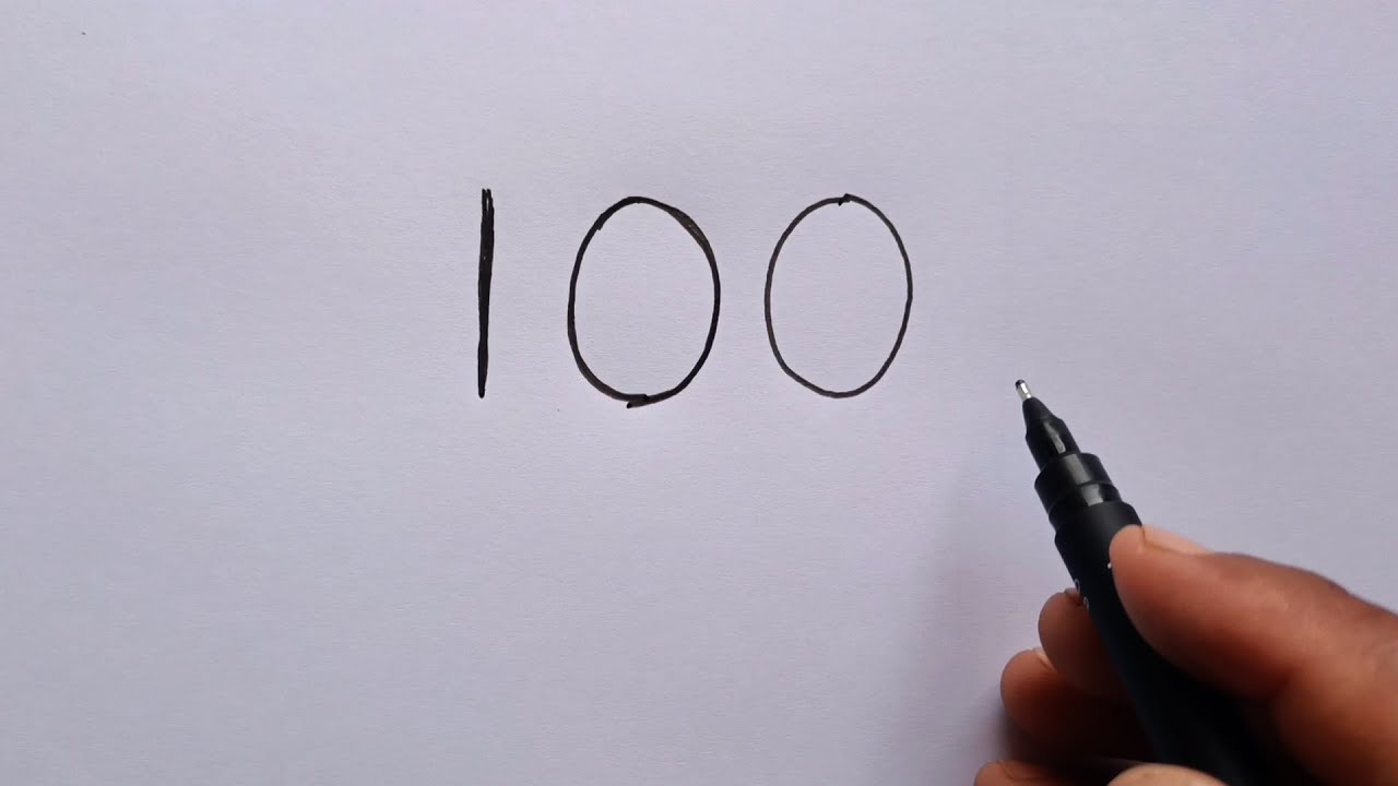Doraemon Drawing With 100 Number | HOw TO Turn 100 In Doraemon Drawing ...
