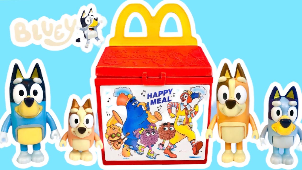 BLUEY McDonald’s Happy Meal Toy and Healthy SALAD Bar Vegetables - YouTube