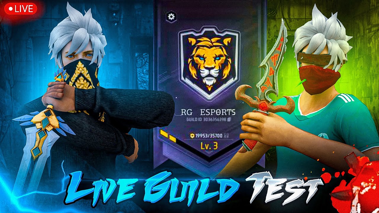 🔴 FREE FIRE LIVE 🔥 GUILD TEST | 1V1 & 1V4 CHALLENGE ⚡ | JOIN & PROVE ...