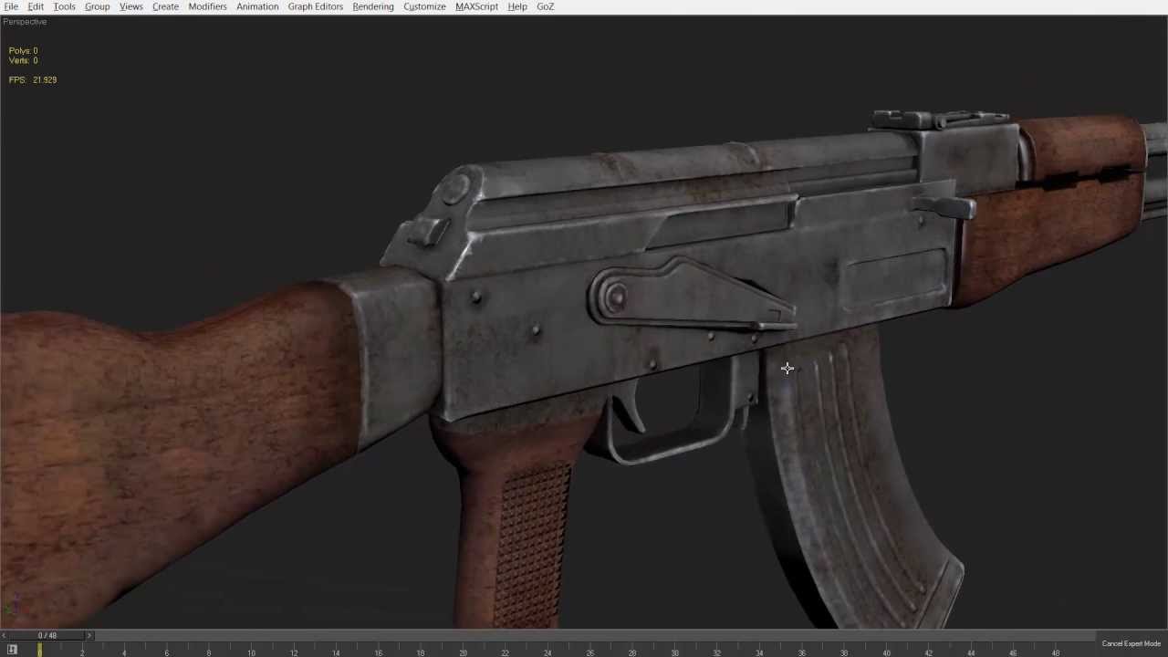AK-47 Low Poly Model - YouTube