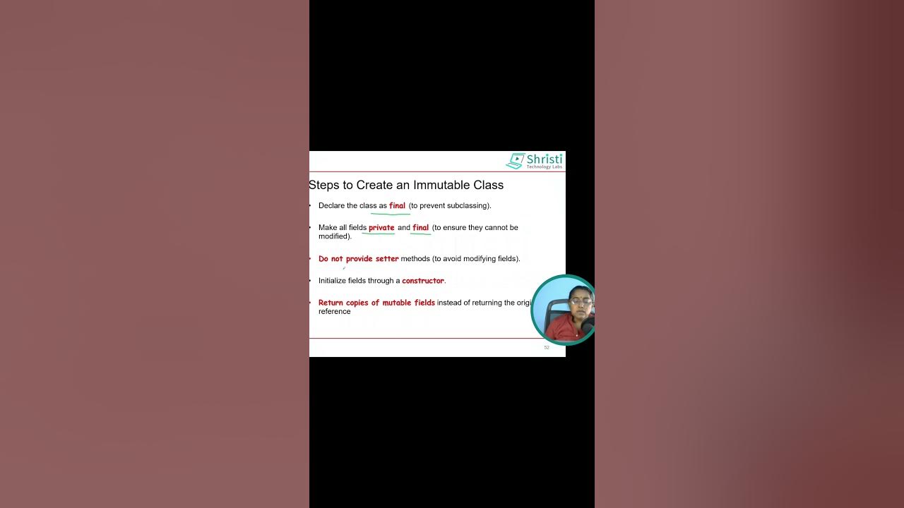 Steps to create an immutable class - #javaforbeginners # ...
