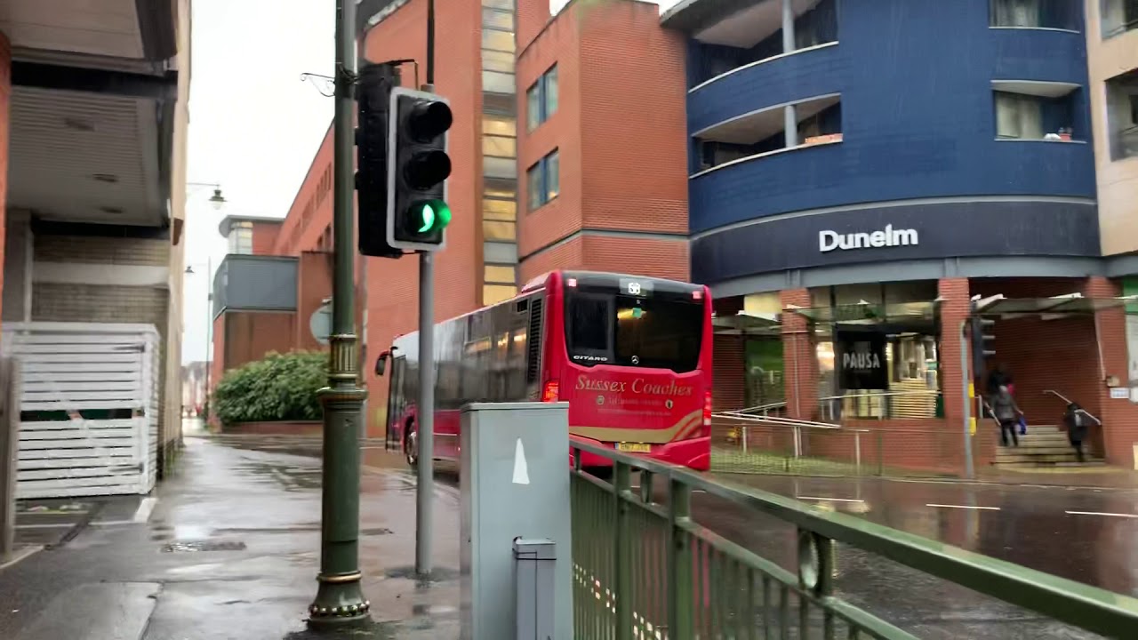 Sussex coach’s Bus Route 68 Departing Horsham Bus station - YouTube