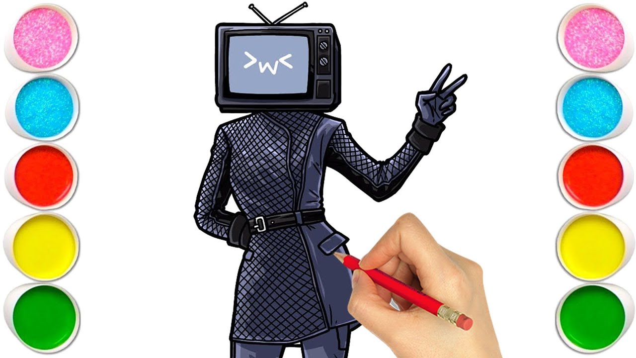 How to draw tv woman From Skibidi Toilet | skibidi toilet characters ...