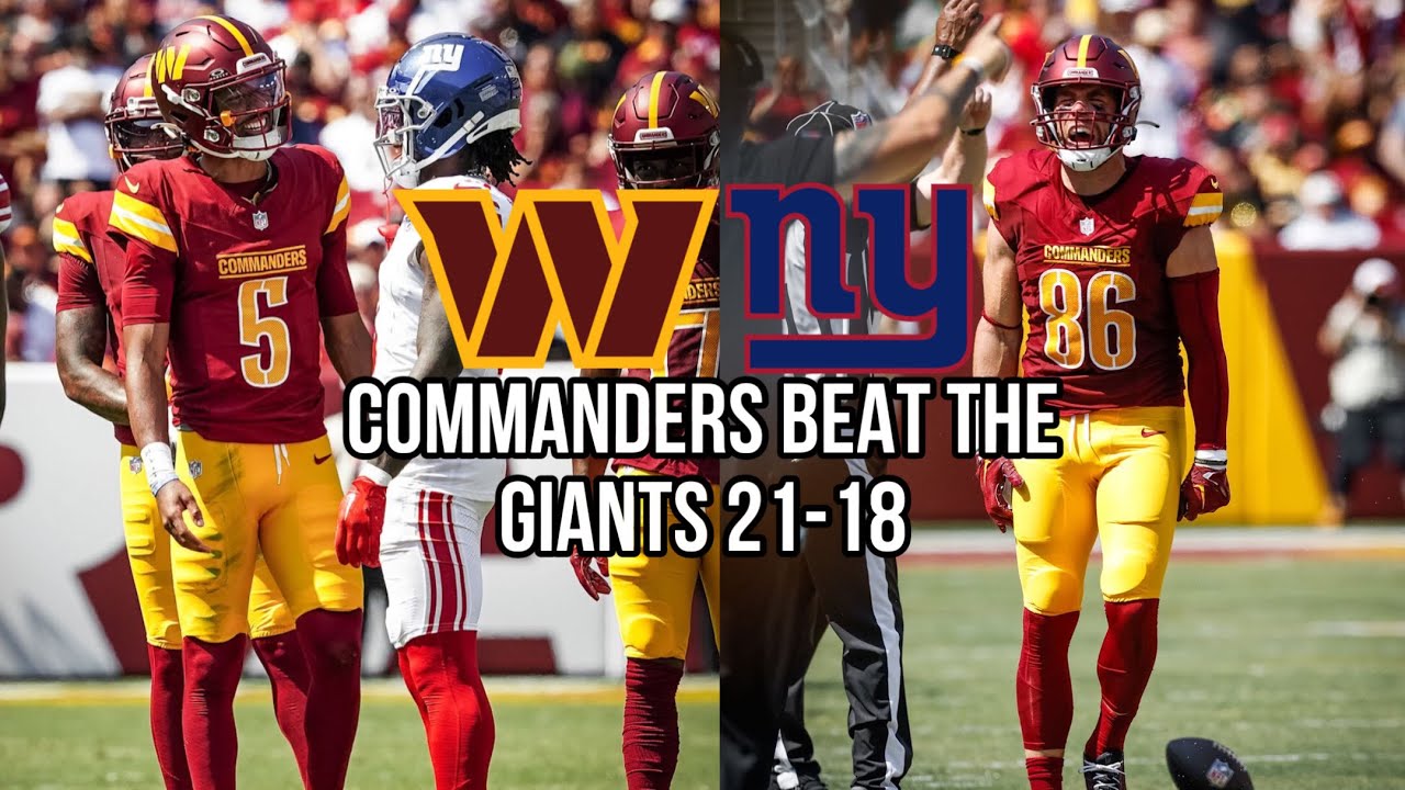 Commanders Beat Giants 21-18. Austin Seibert Has A Record Setting Day ...