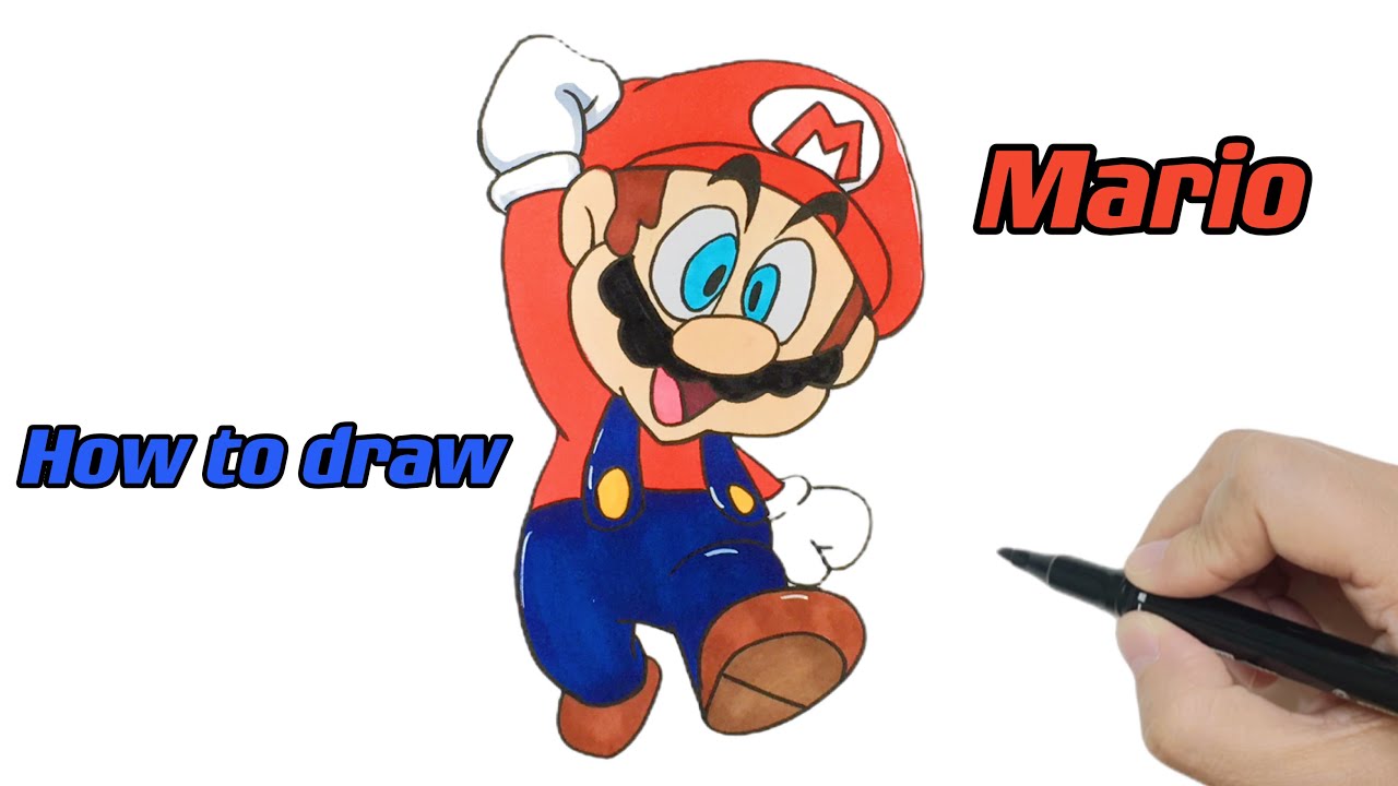 How to Draw Mario with Colorful Markers Step by Step | Super Mario ...