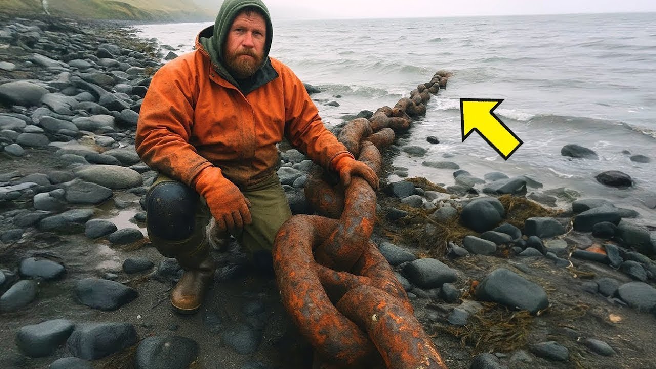 Fisherman found a giant chain on the beach. When he pulled it up ...