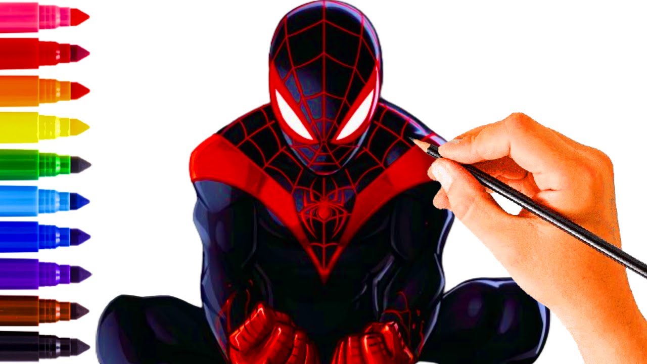 Miles Morales Speed Paint | Miles Morales Fast Drawing - YouTube
