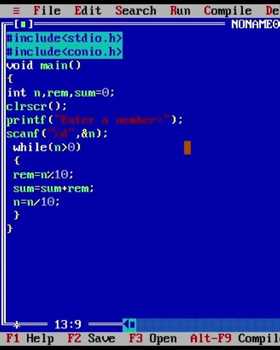 Sum Of Digits Of Entered Number In C Language Coding Education Cprogrmming Youtube